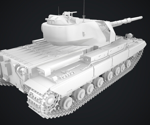 ArtStation - Super Conqueror British Heavy Tank Low-poly 3D model ...