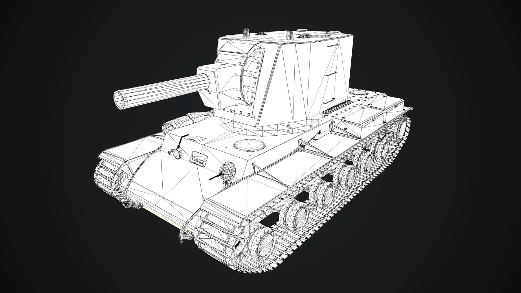 ArtStation - KV-2 low poly black Low-poly 3D model | Game Assets