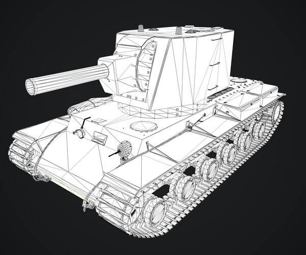 ArtStation - KV-2 low poly black Low-poly 3D model | Game Assets