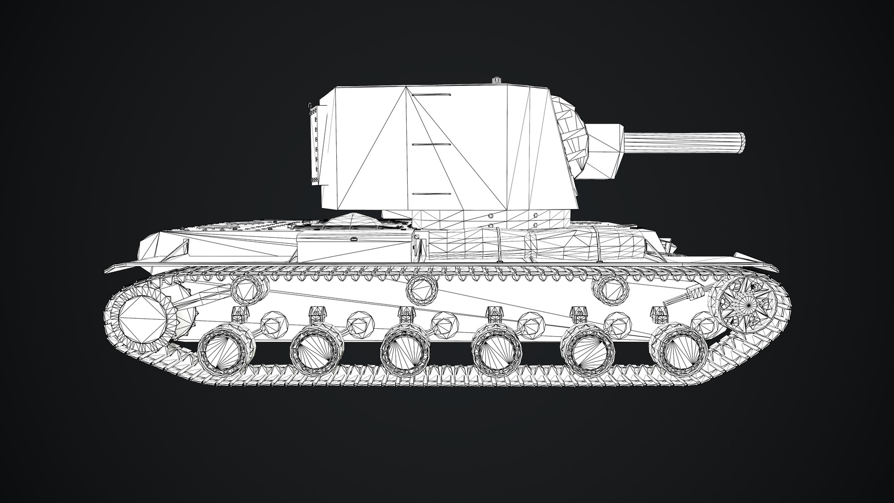 ArtStation - KV-2 low poly black Low-poly 3D model | Game Assets