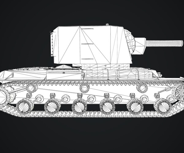 ArtStation - KV-2 low poly black Low-poly 3D model | Game Assets
