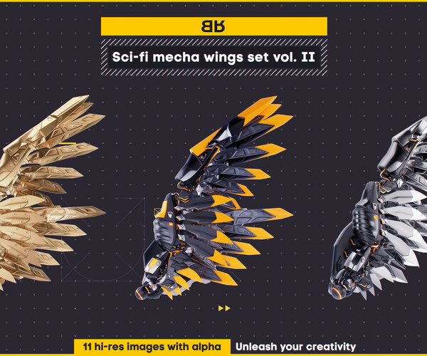 ArtStation - Sci-fi mecha wings image set vol. II | Resources
