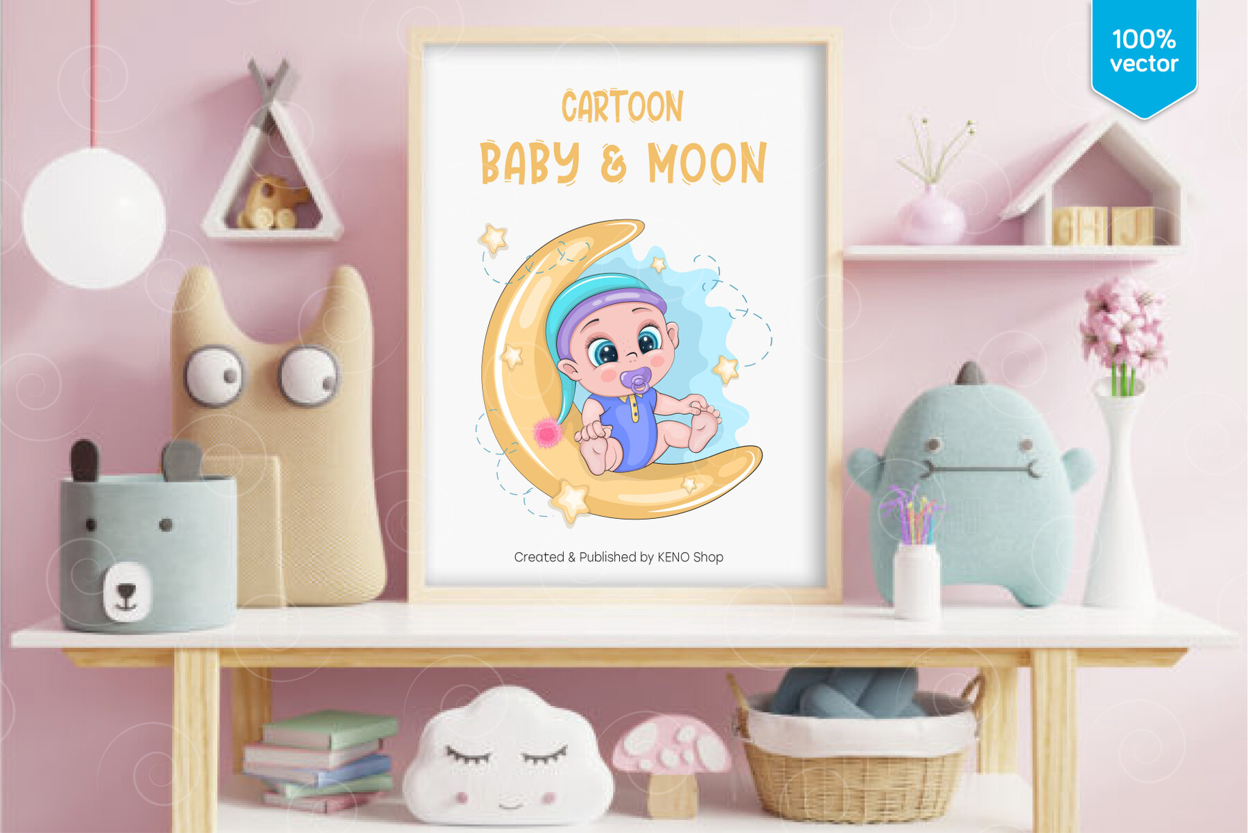 ArtStation - Cartoon baby & moon. | Artworks