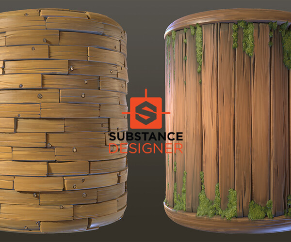 ArtStation - Substance Designer Stylized Wood Tile Texture | Game Assets