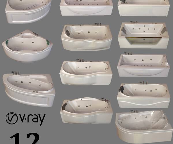 ArtStation - 12 model of bathtub | Resources