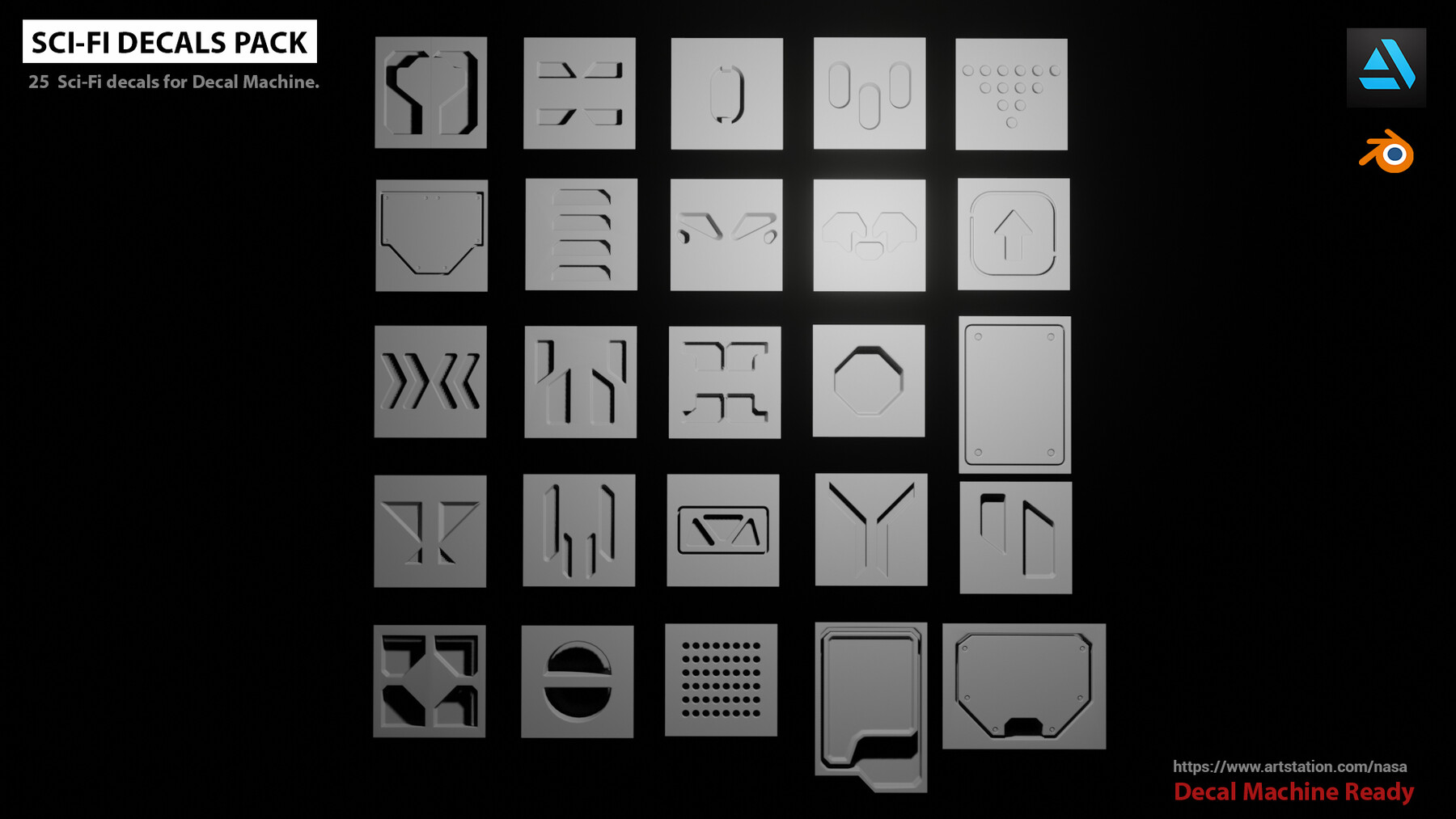 ArtStation - 25 Sci-Fi Decals Pack Vol. 2 | Resources