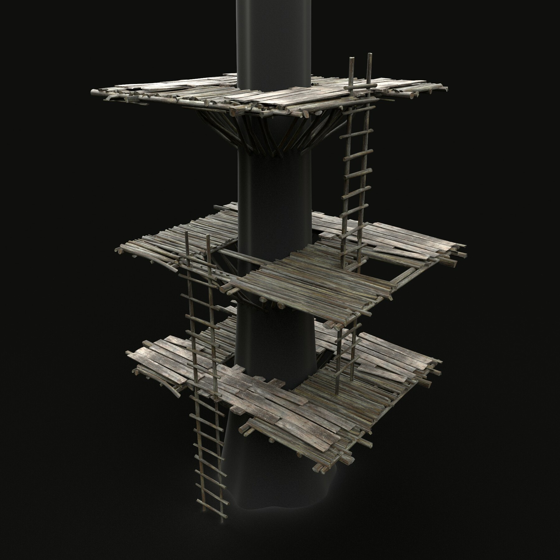 ArtStation - TREE PLATFORM WOODEN CONSTRUCTION SCOUT TOWER WATCHTOWER ...