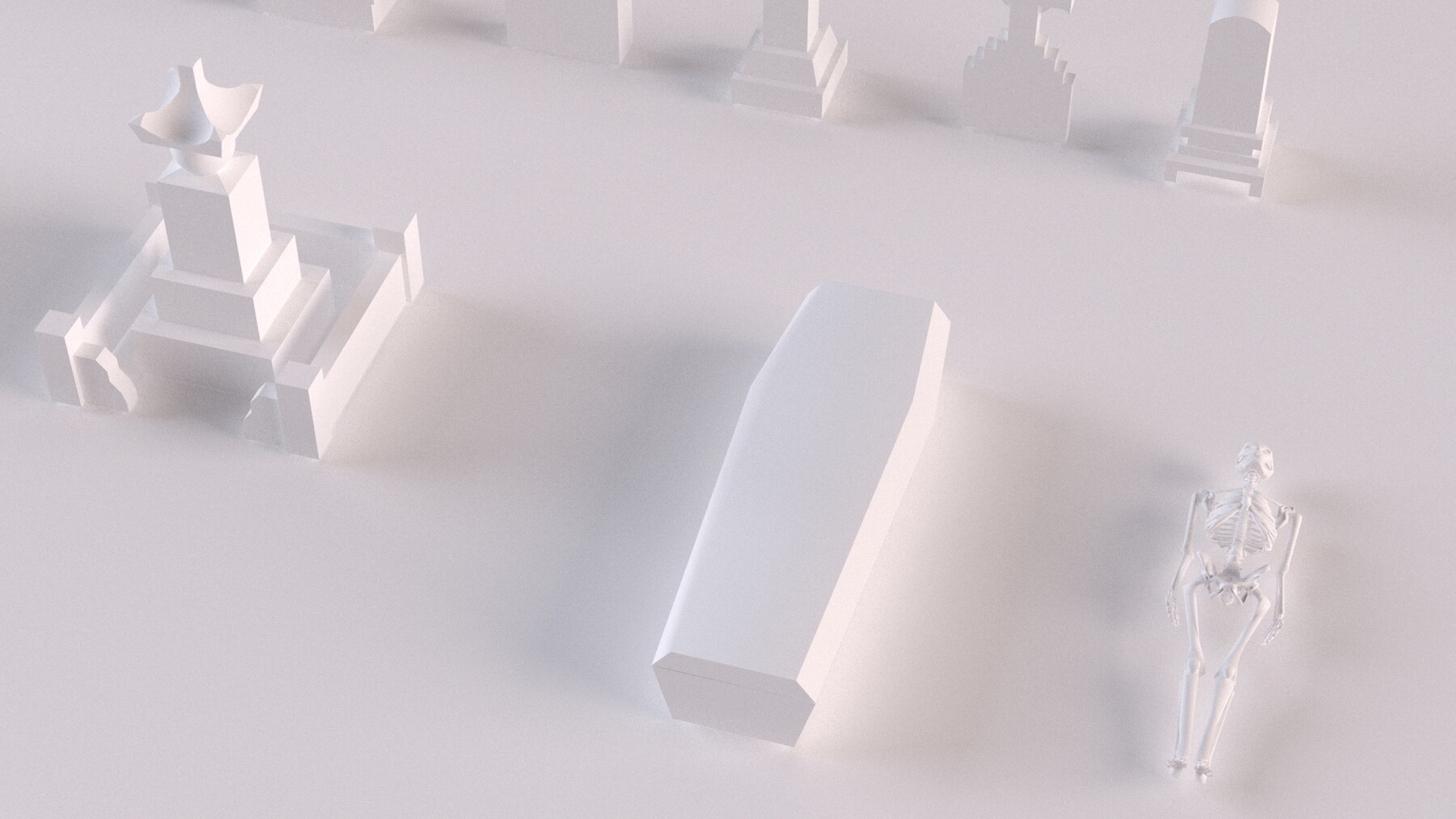 ArtStation - 43 Low Poly Cemetery props Collection | Game Assets