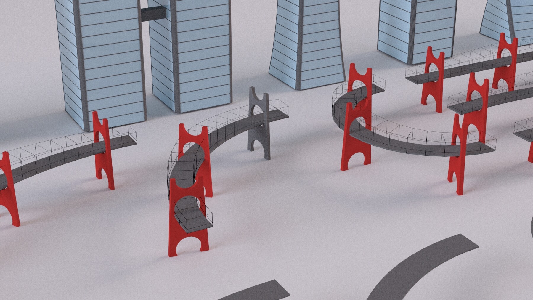 ArtStation - Sci-Fi Cyberpunk Futuristic Buildings, Bridges and Roads Collection | Game Assets