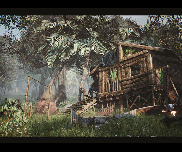 ArtStation - Abandoned Hut in Tropical Island (Survival / Post ...