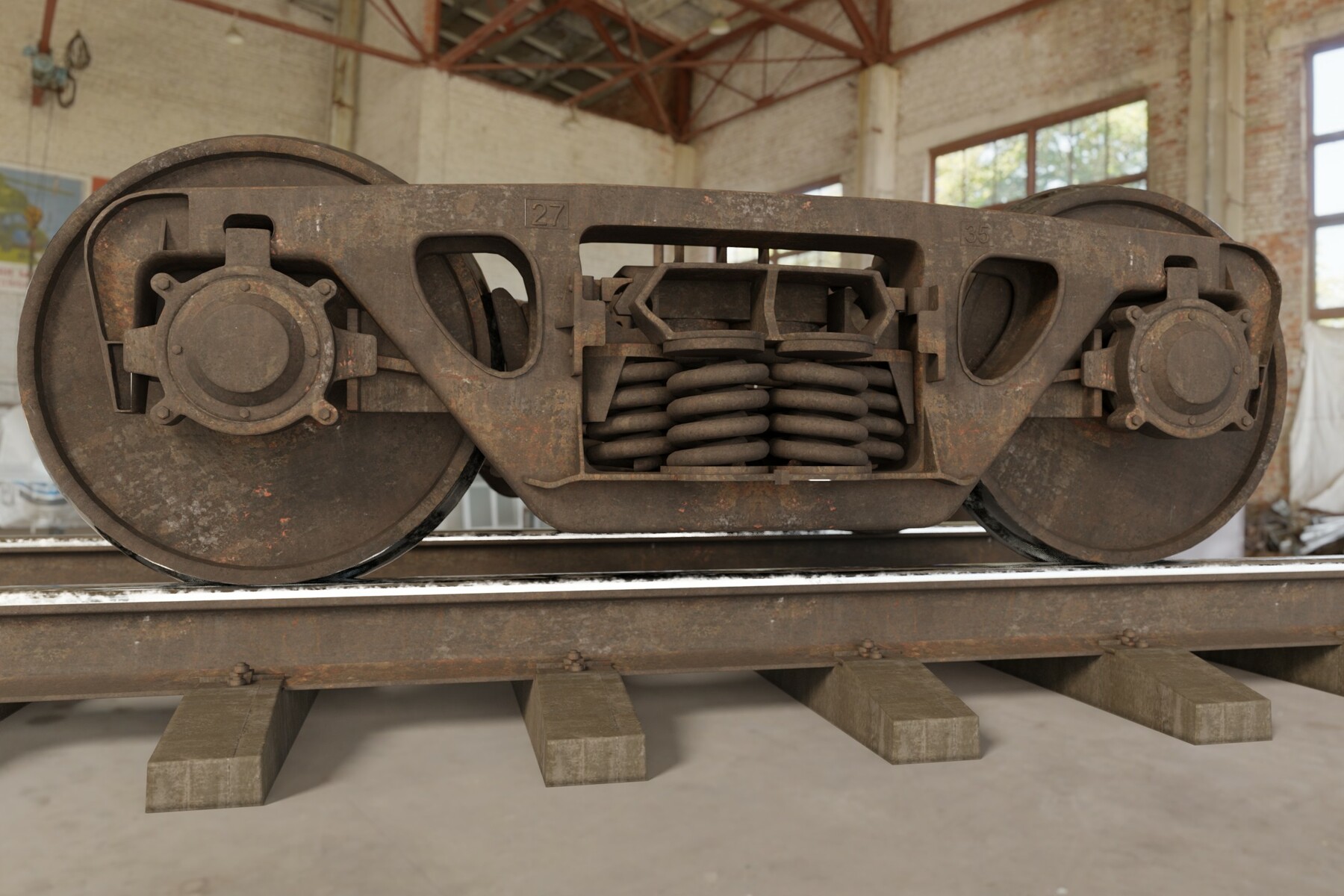 ArtStation - Freight Bogie | Game Assets