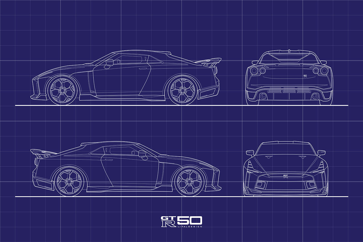 ArtStation - GT-R50-ITALDESIGN/DIGITAL FILE VECTOR BLUEPRINT DRAWING ...