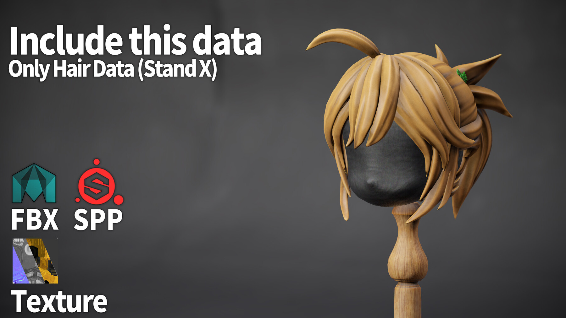 ArtStation - Ponytail Hair for Nendoroid | Game Assets