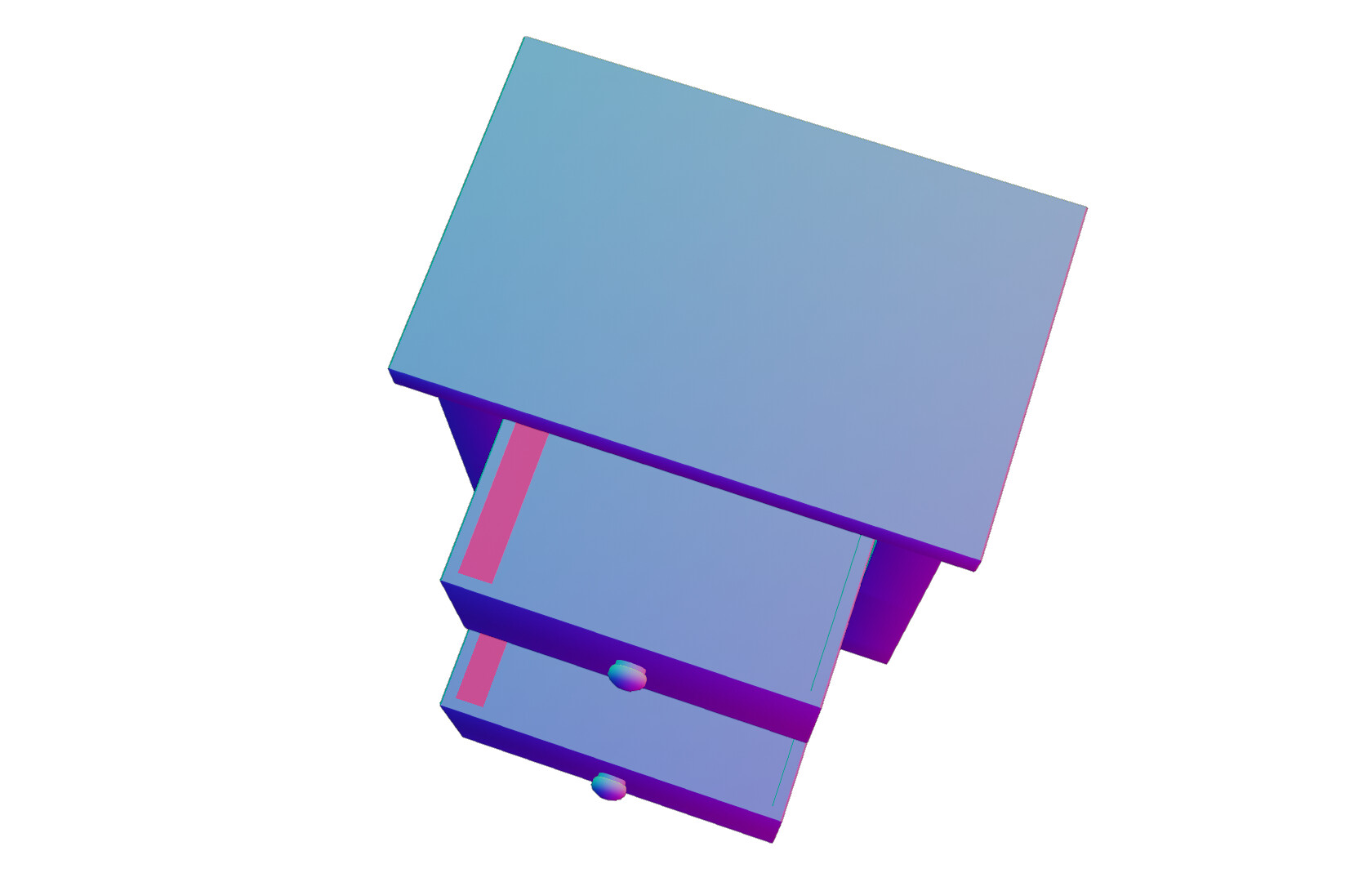 ArtStation - Bedside Drawers Low-poly 3D model | Resources