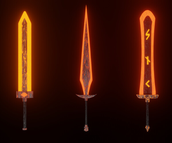 ArtStation - Magma swords | Game Assets