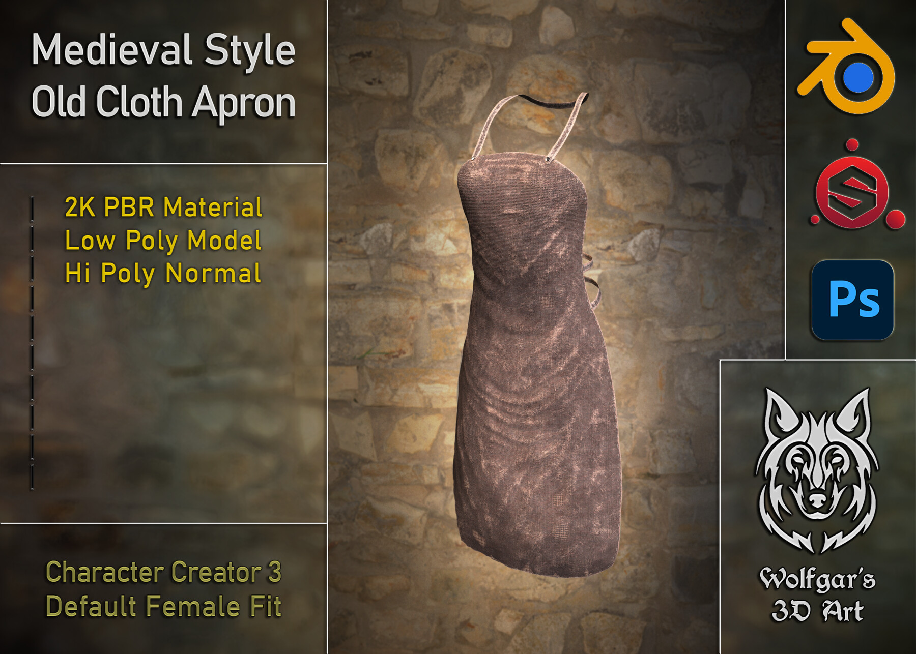 ArtStation - Medieval Cloth Apron | Game Assets