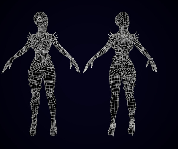 Artstation Female Leech Game Assets