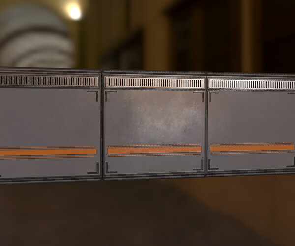 ArtStation - Sci Fi Wall Low-poly 3D model | Game Assets