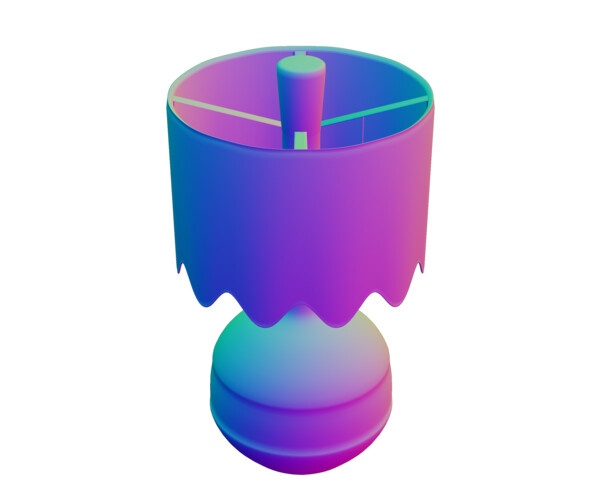 ArtStation - Table Fabric Lamp Low-poly 3D model | Resources