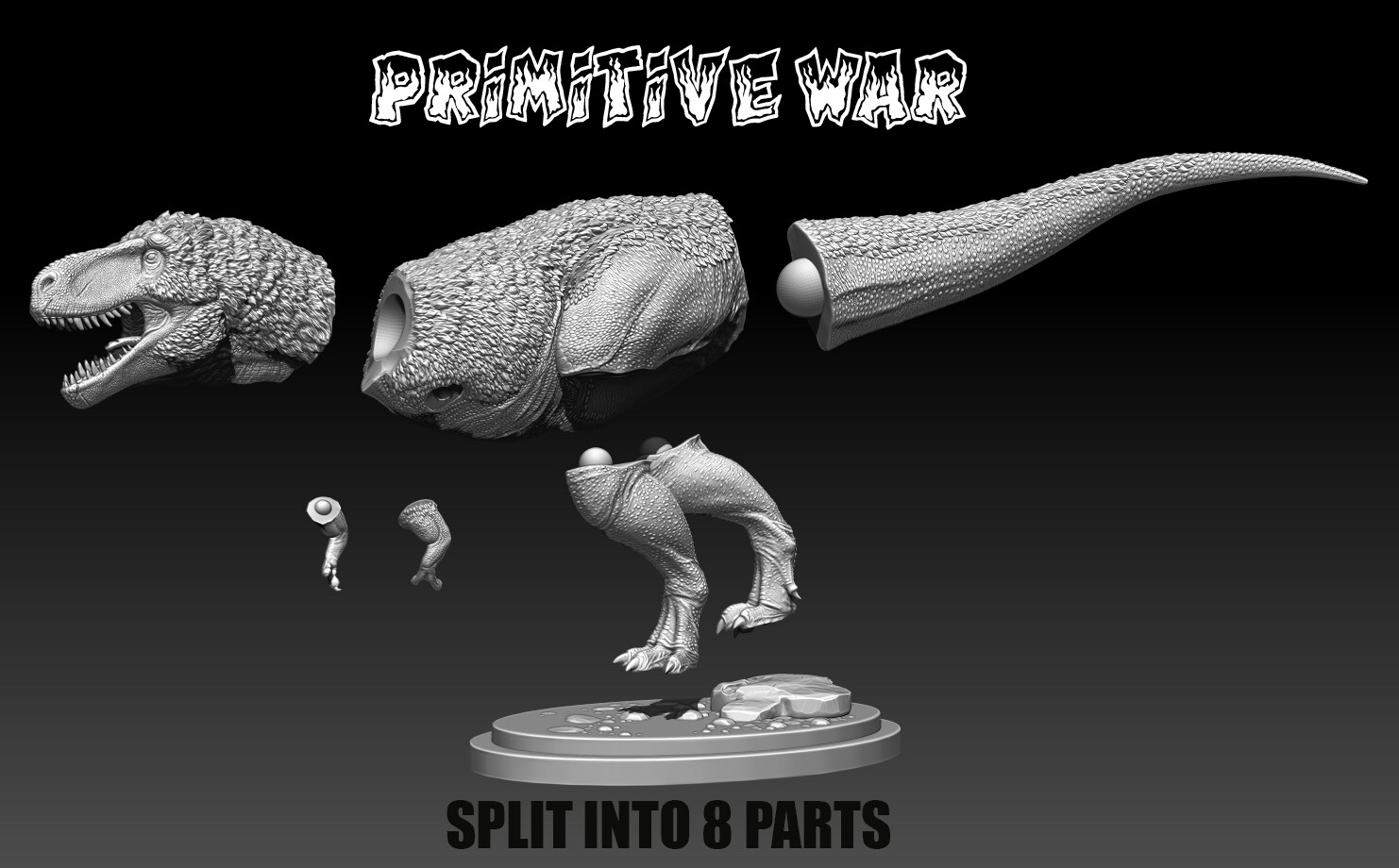 Allan Palmer - PRIMITIVE WAR FATHER T. REX 3D MODEL