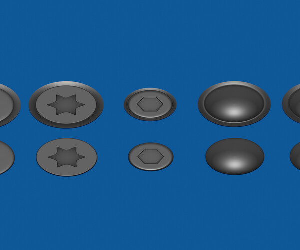 ArtStation - 5 Industrial Screw Decals + Blend file | Resources