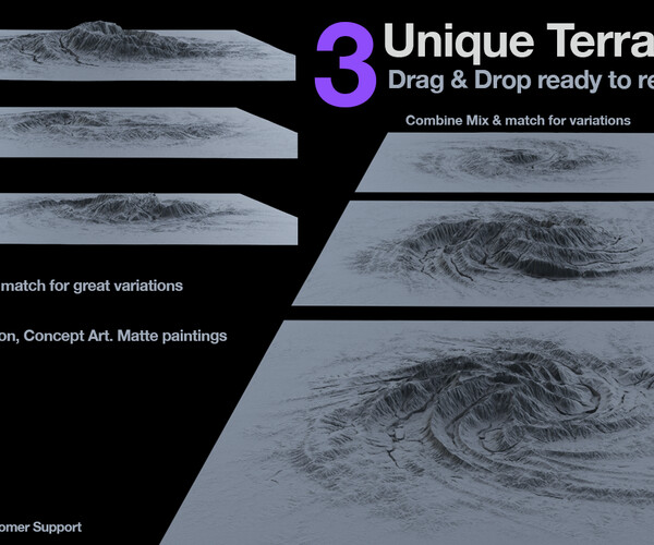 ArtStation - 3 Unique Terrains | Game Assets