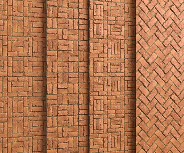 ArtStation - Materials 8- Brick Tiles PBR in 4 Patterns | Resources