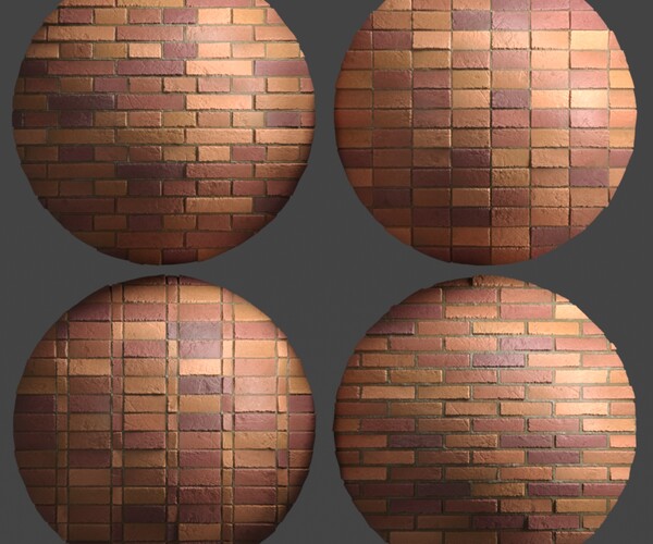ArtStation - Materials 9- Brick Tiles Pbr In 4 Patterns | Resources