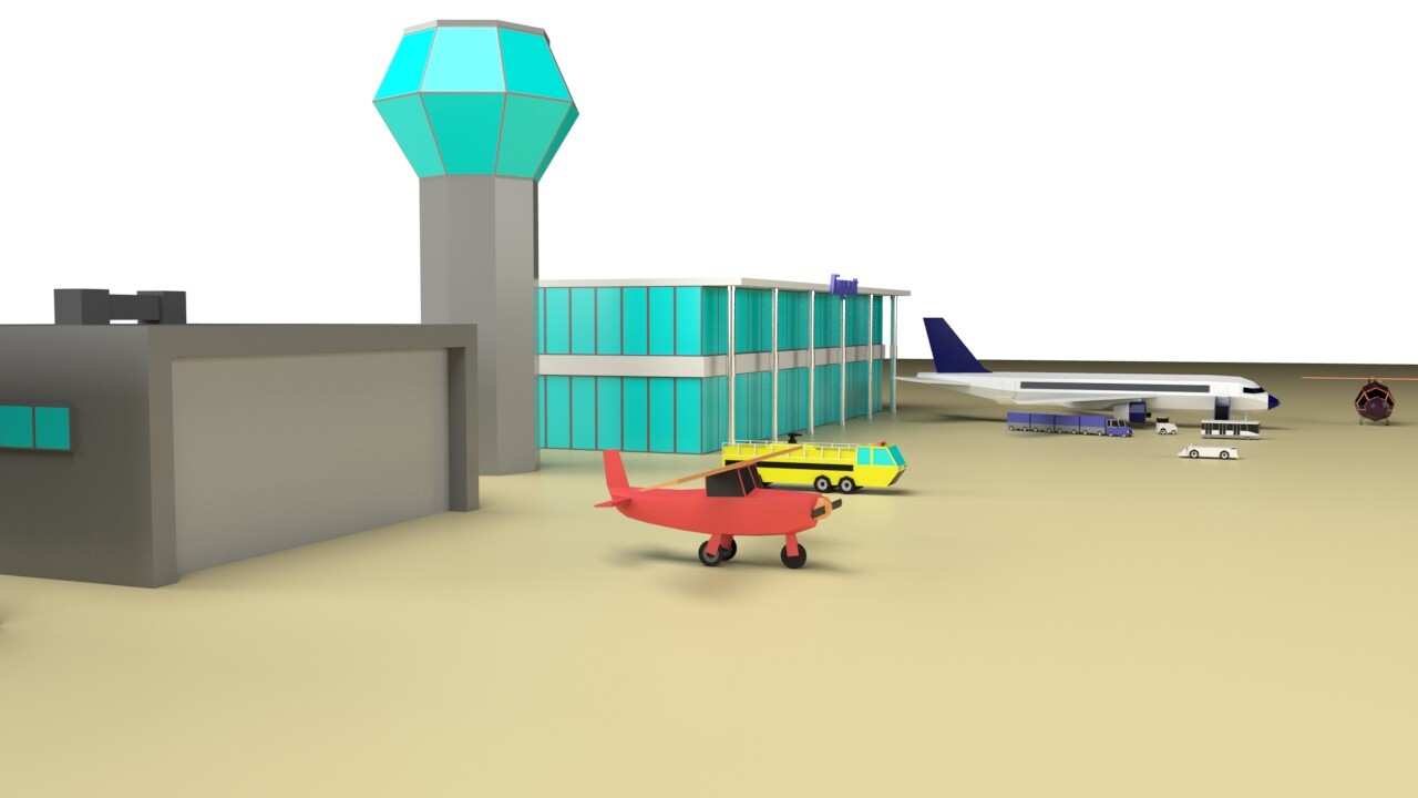 ArtStation - Low poly Airport Pack + Maya file | Resources