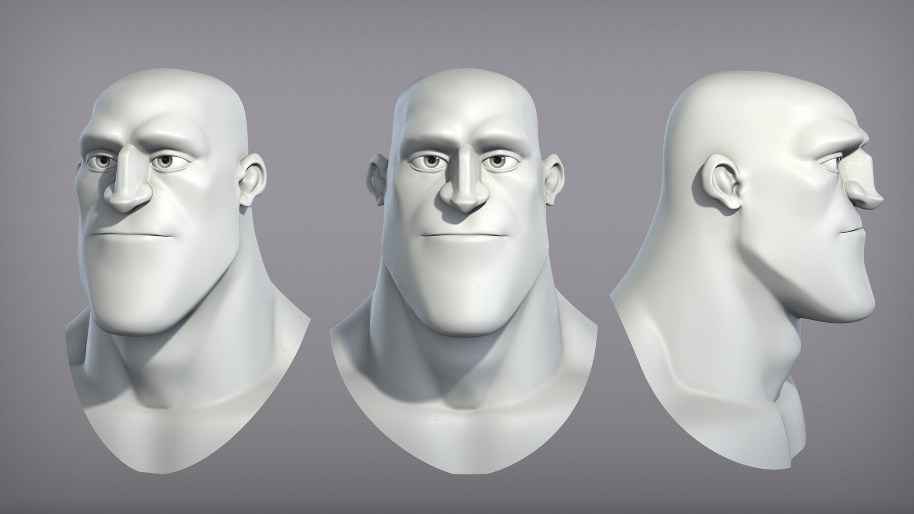 ArtStation - Cartoon male character Curtis base mesh (Head) | Resources