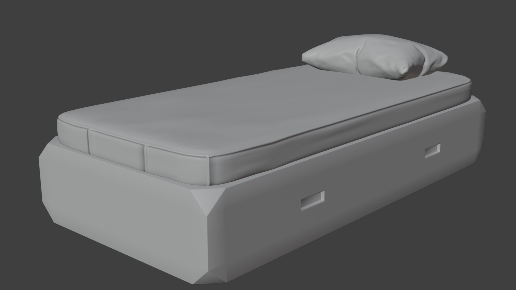 ArtStation - Single Bed Low-poly 3D model | Resources