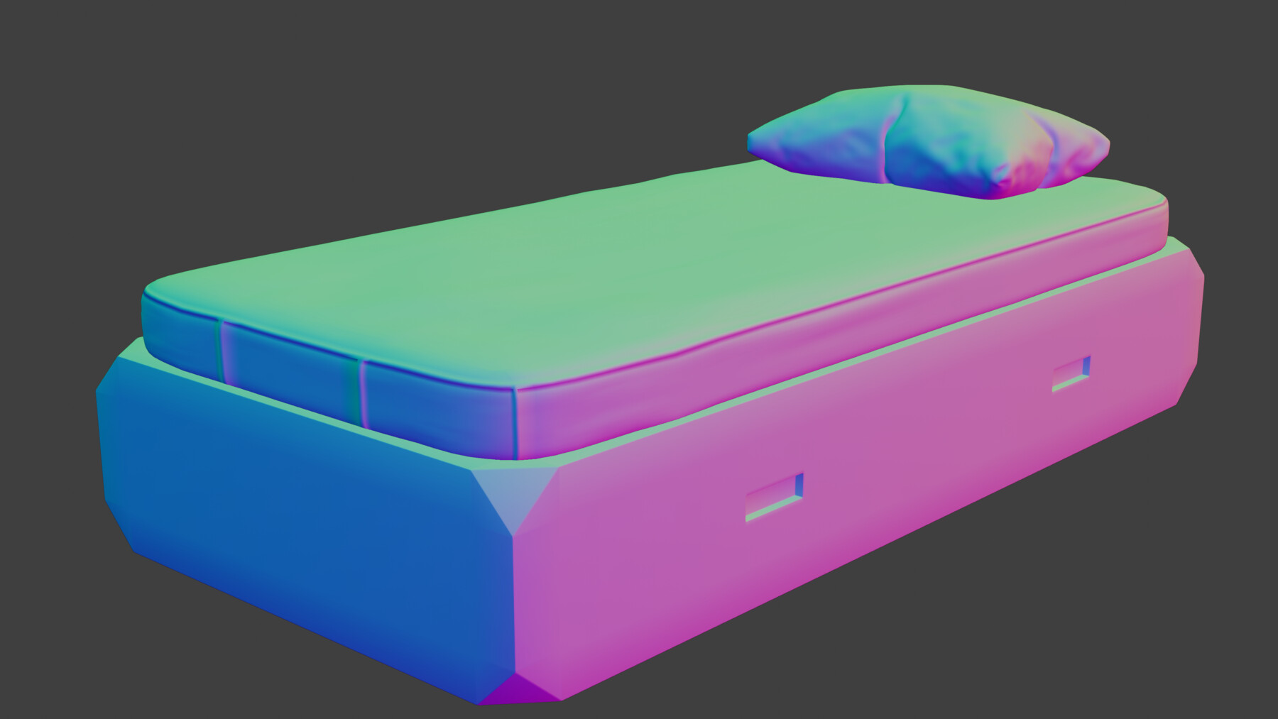 ArtStation - Single Bed Low-poly 3D model | Resources