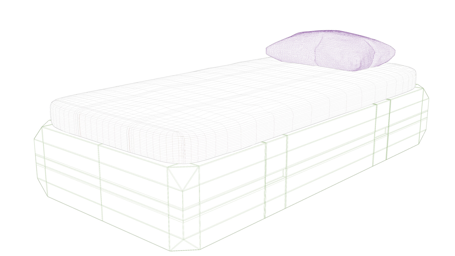 ArtStation - Single Bed Low-poly 3D model | Resources