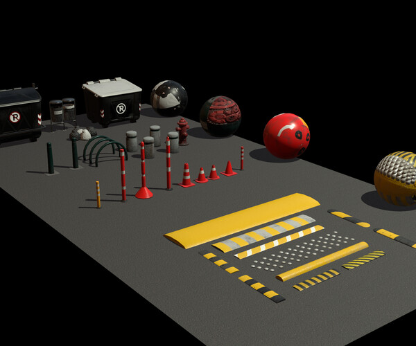 ArtStation - city props low poly realistic | Game Assets