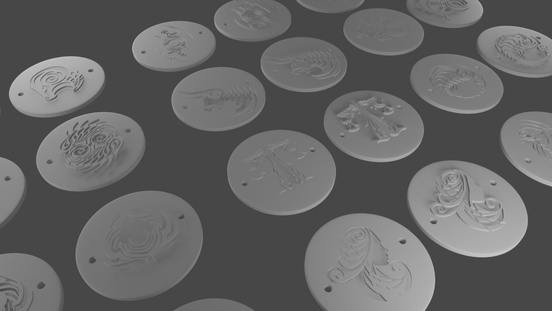 ArtStation - zodiac signs - printable medallions 3D print model | Resources