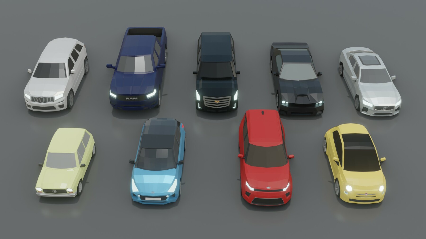 ArtStation - collection of 9 low poly cars | Resources