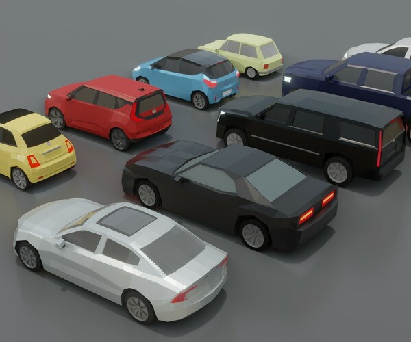 ArtStation - collection of 9 low poly cars | Resources