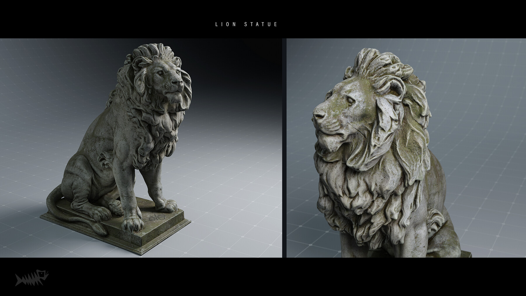 ArtStation - Lion Statue PBR 4K | Game Assets