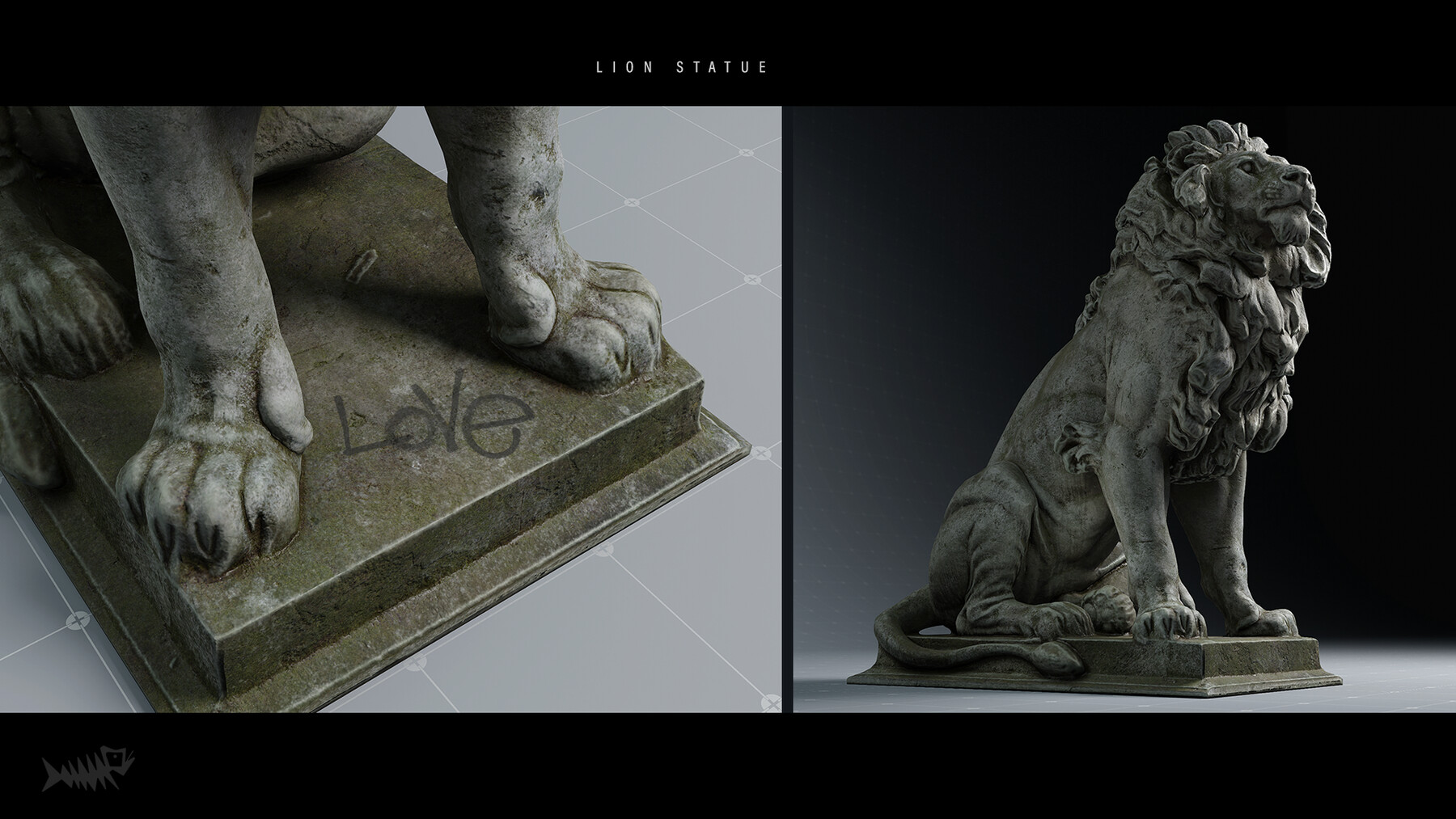 ArtStation - Lion Statue PBR 4K | Game Assets