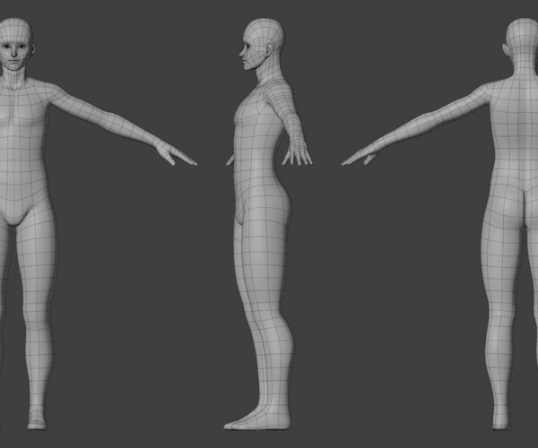 ArtStation - Stylized Humanoid Base Mesh - Male -Rigged- | Game Assets