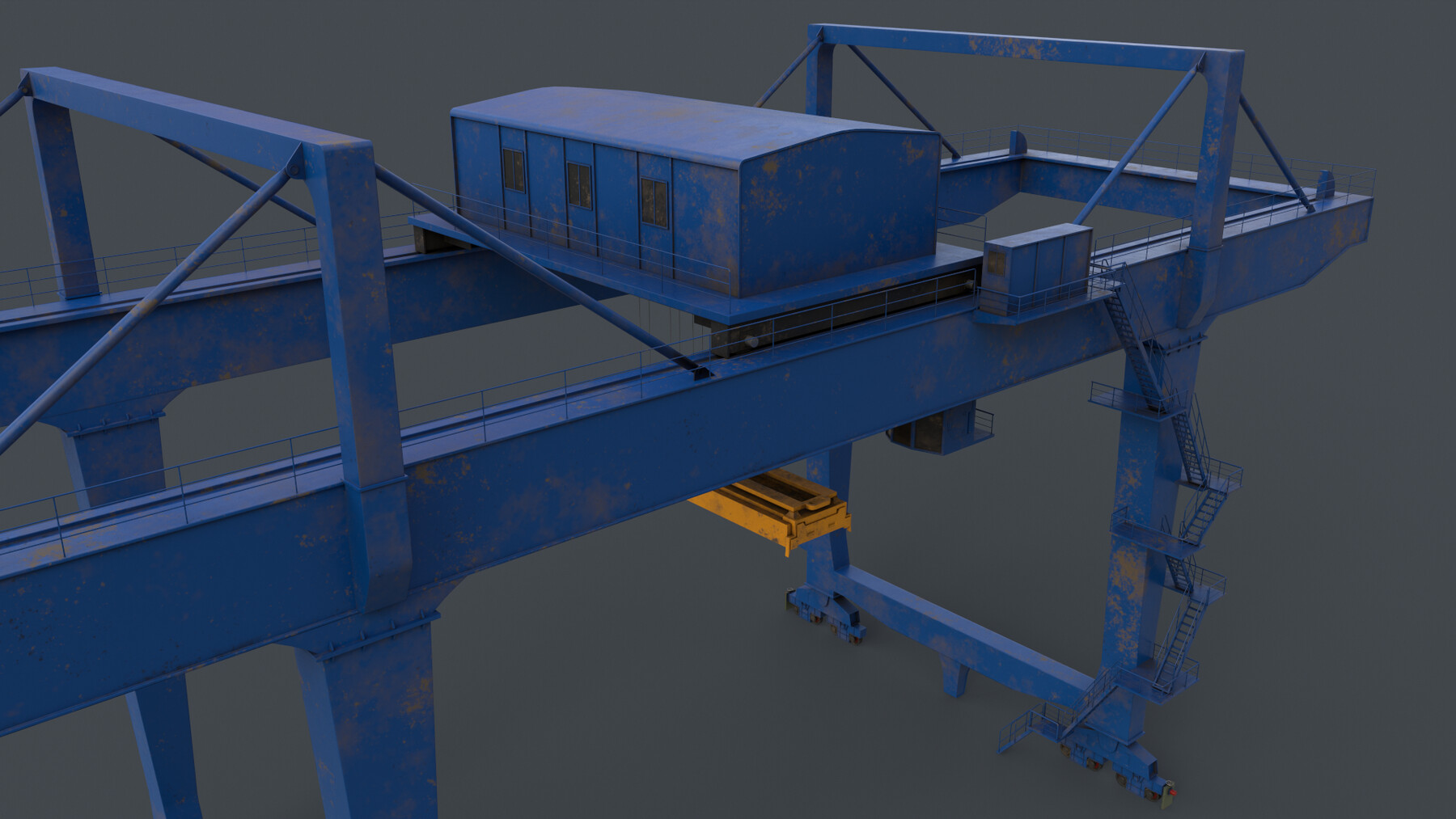 ArtStation - PBR Rail Mounted Gantry Crane RMG V2 - Blue | Game Assets