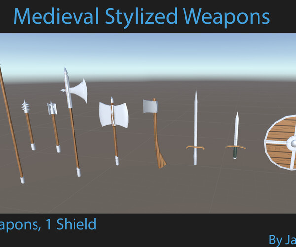 ArtStation - 3D Stylized Medieval Weapons Assets for Games | Game Assets
