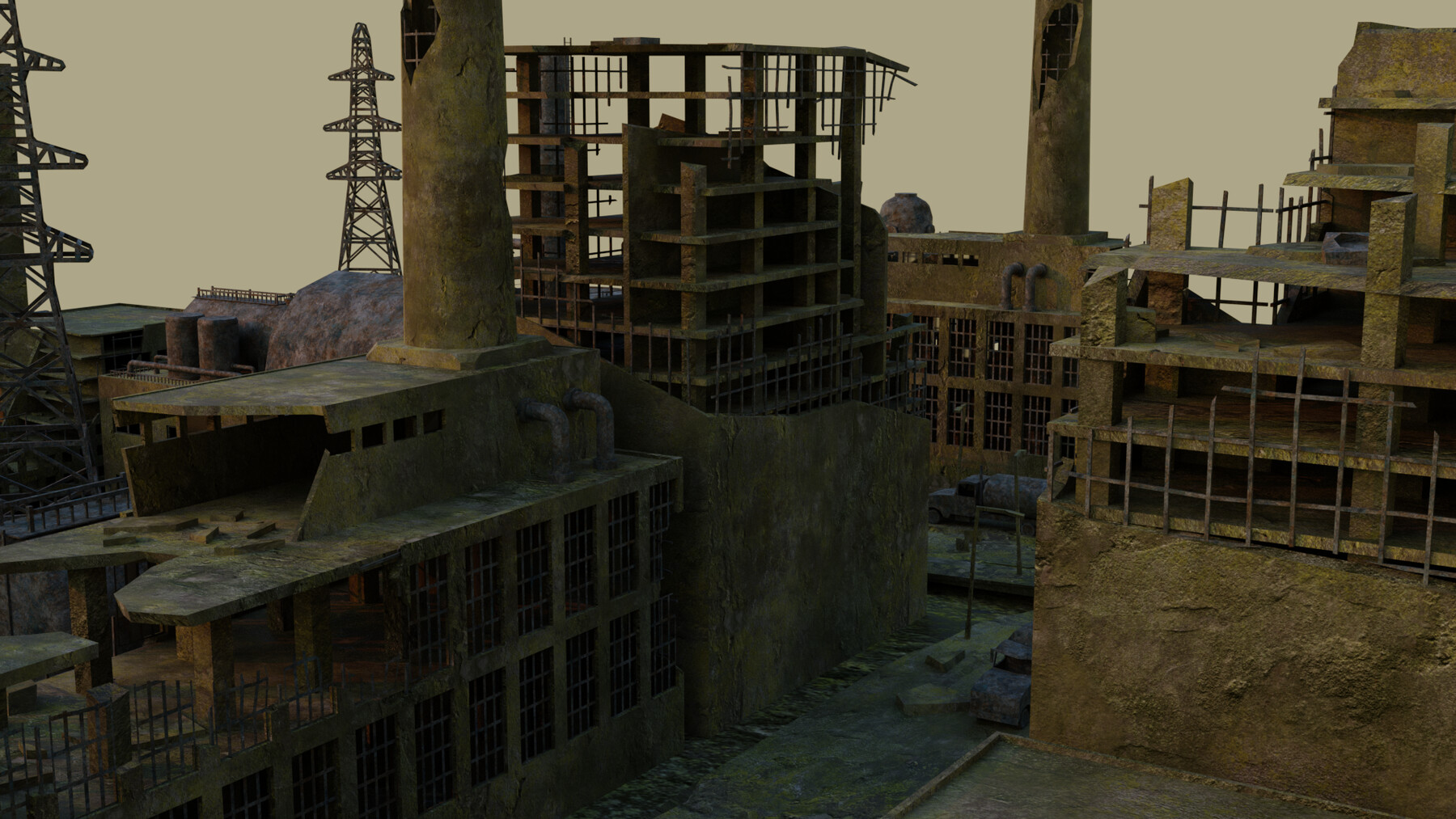 ArtStation - Ruined Factory And Suburbs | Resources
