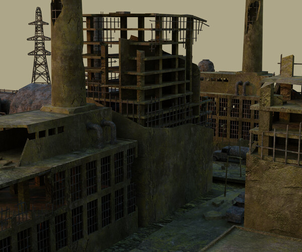 ArtStation - Ruined Factory And Suburbs | Resources
