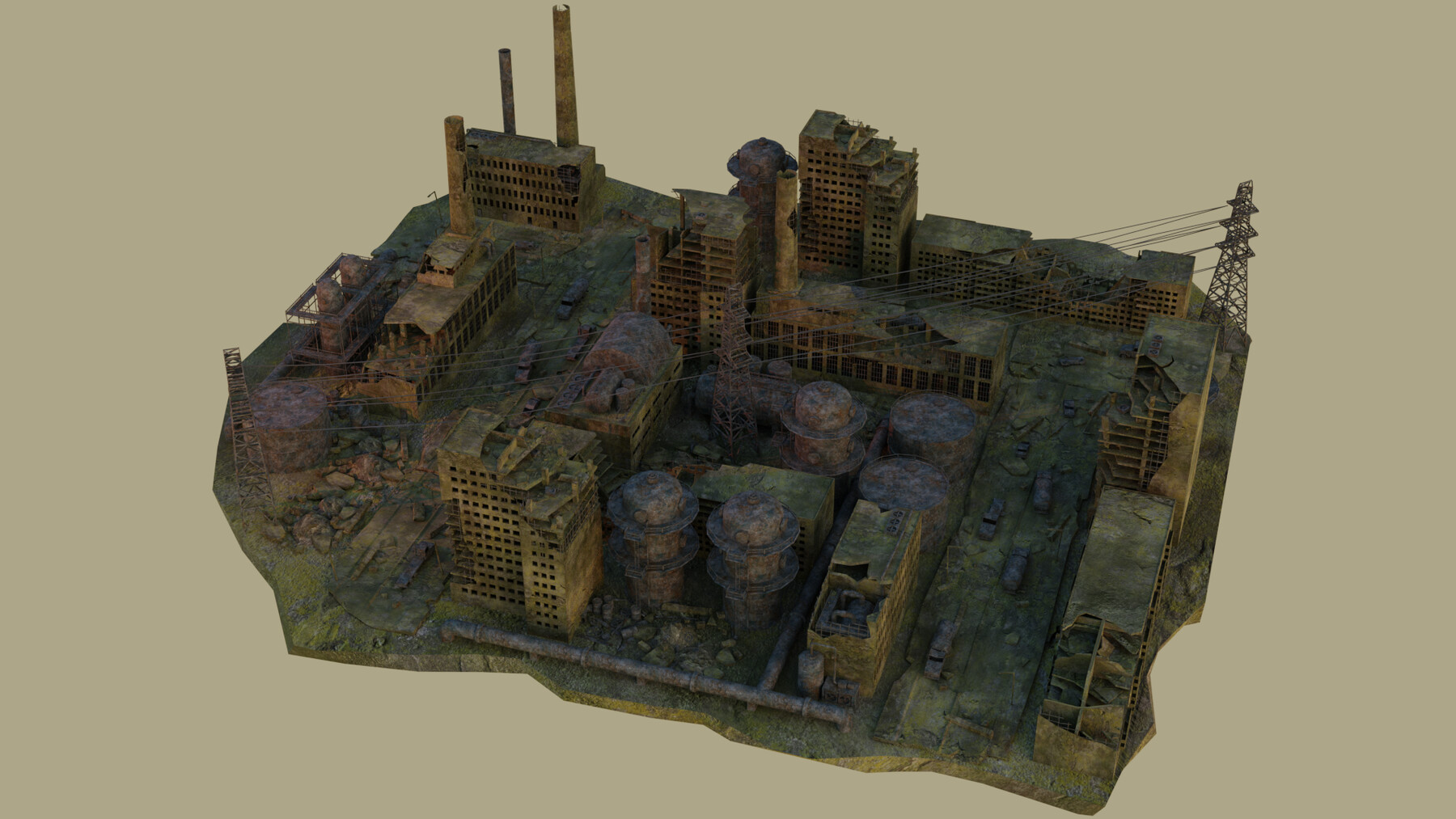 ArtStation - Ruined Factory And Suburbs | Resources