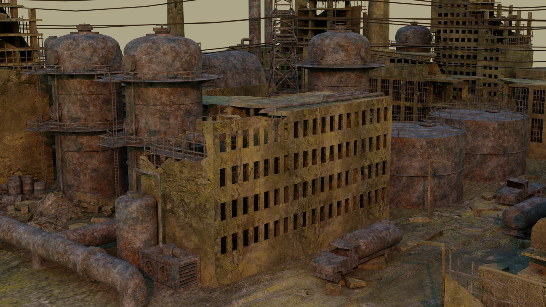 ArtStation - Ruined Factory And Suburbs | Resources