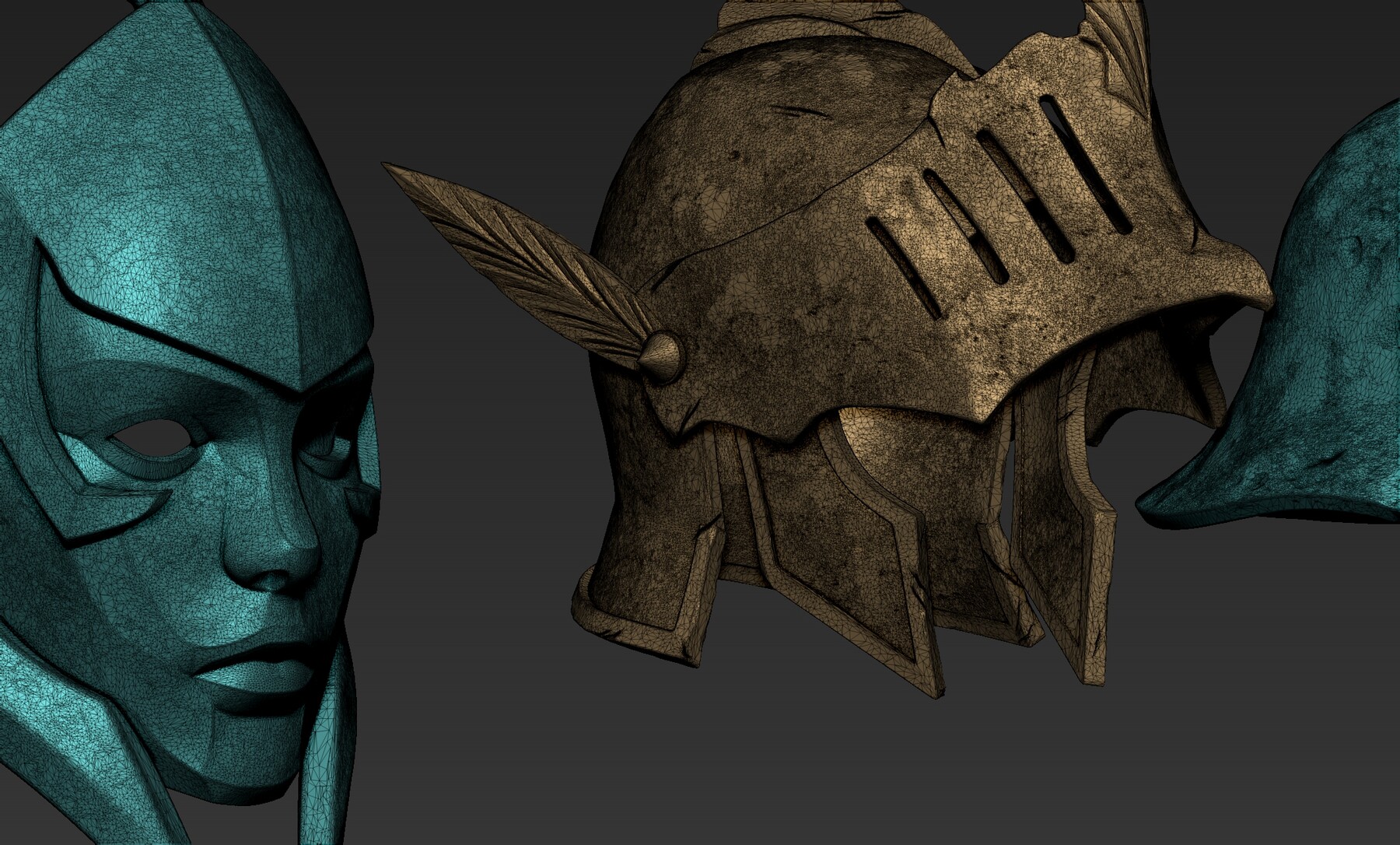 ArtStation - Set of 3d Printable Medieval Helmets Part 1 | Resources