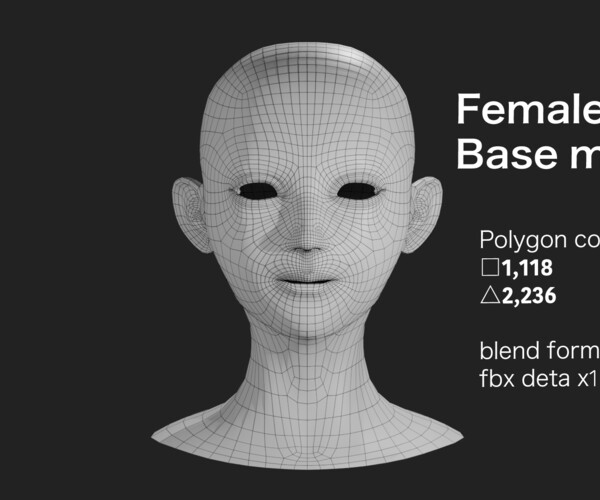ArtStation - Female_head_base mesh | Resources