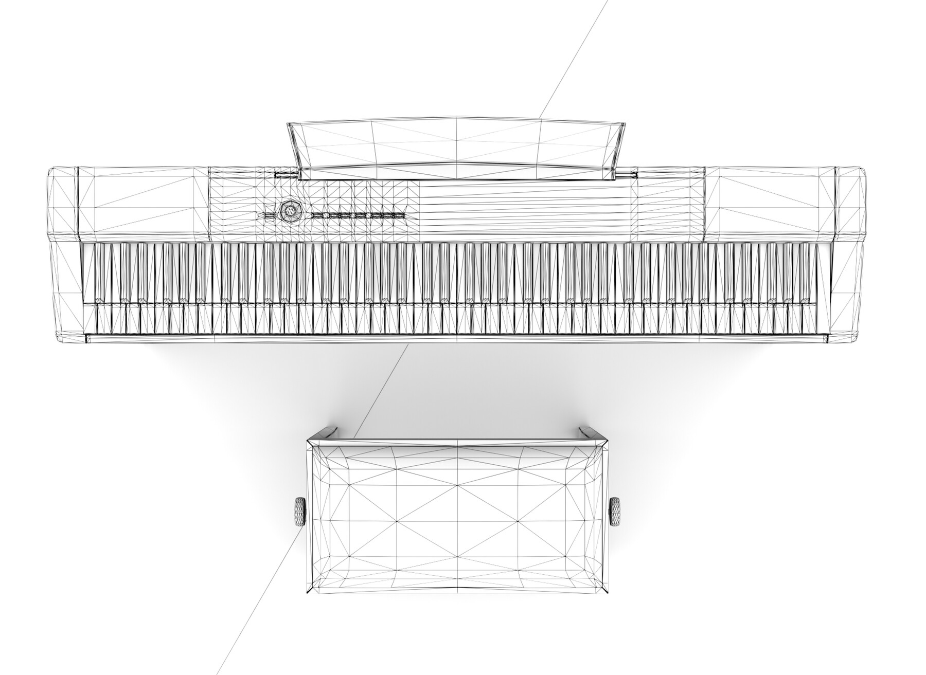 ArtStation - Digital black piano keyboard with piano bench | Resources