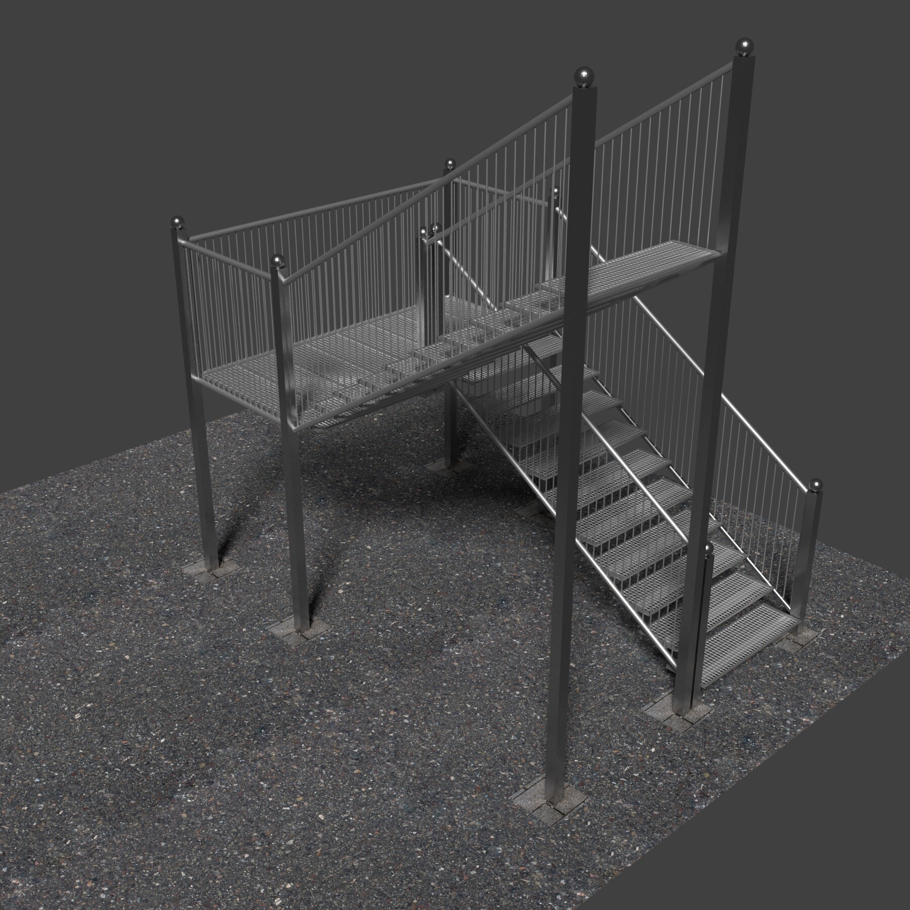 ArtStation - Metal Stairs 3D-Model | Game Assets